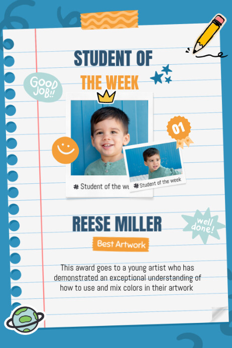 Student Of The Week Winner Poster Template | PosterMyWall