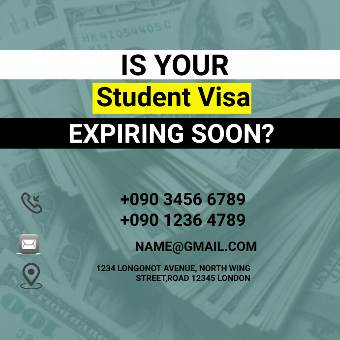 student visa card template | PosterMyWall