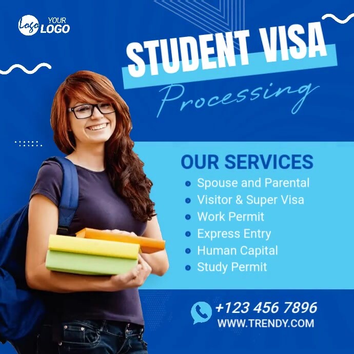 Copy of Student Visa processing service banner ad | PosterMyWall
