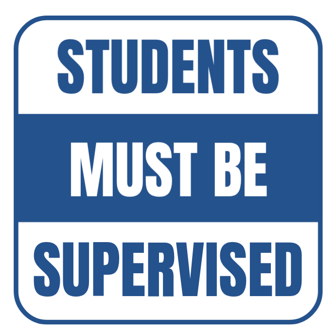 Students Must Be Supervised Sign for School Safety Child Care Areas and ...