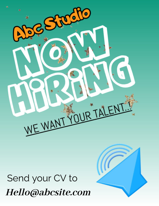 Studio hiring Template | PosterMyWall
