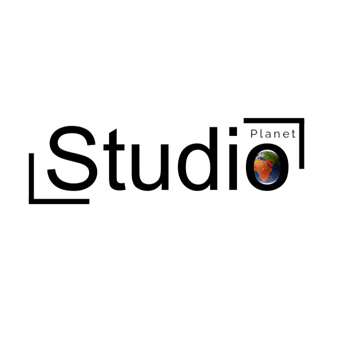 Modèle Studio Planet Black Typographic Logo - Modern | PosterMyWall