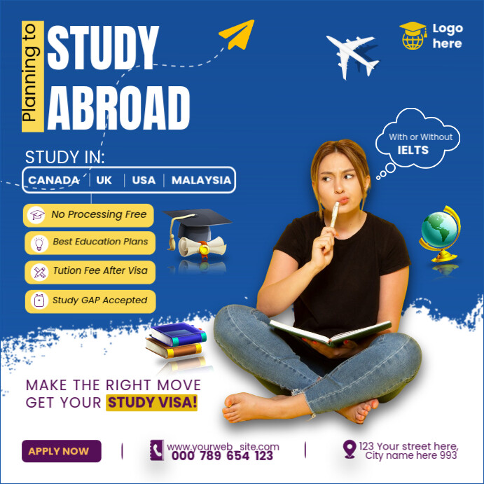 Copy of Study Aboard Template | PosterMyWall