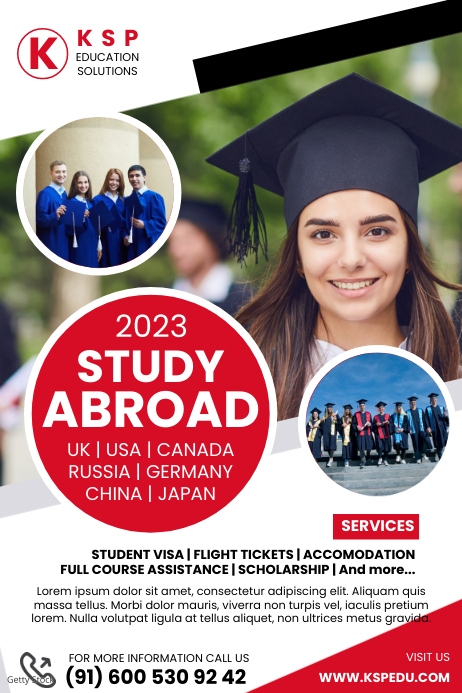 Study Abroad | Abroad Study | University Admi Template | PosterMyWall