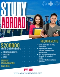 Yellow and blue Study Abroad Flyer Template | PosterMyWall