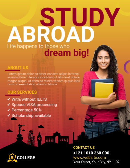 Copy of Study Abroad Flyer Template | PosterMyWall
