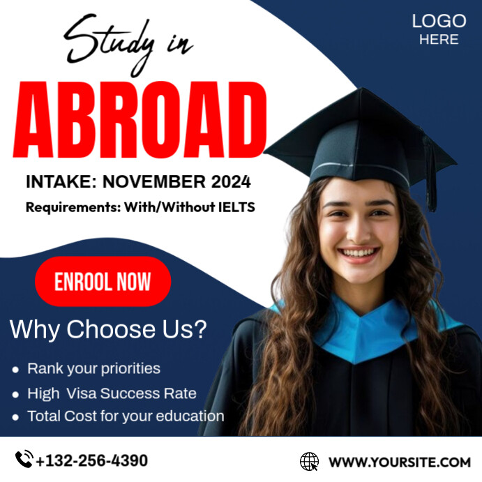 Study abroad flyer template design | PosterMyWall