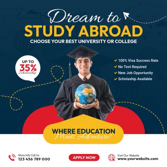 Study Abroad Instagram Post Template | PosterMyWall