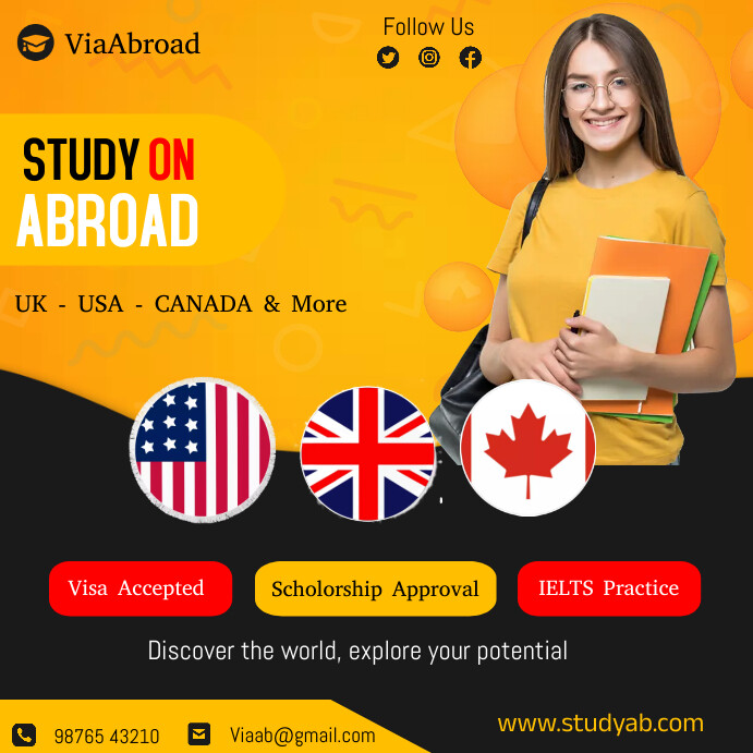 study abroad poster design instagram Template | PosterMyWall