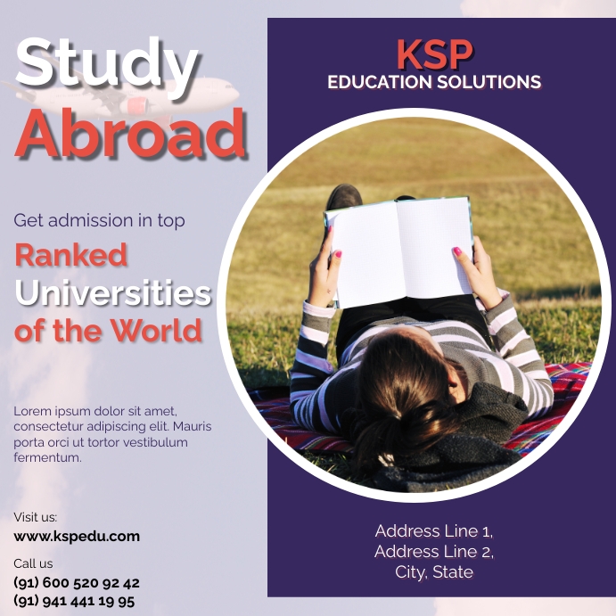 Study Abroad Social Media Post | Admission Op Template | PosterMyWall