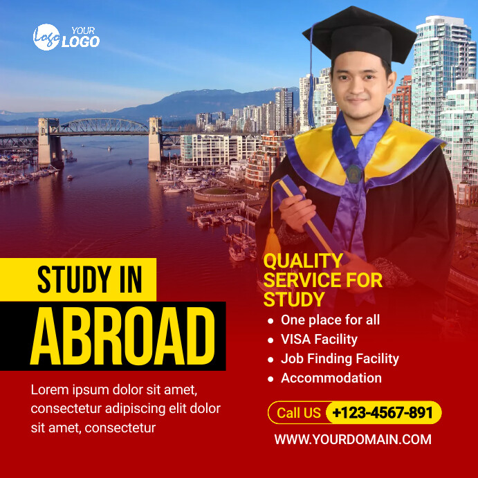 Plantilla de Study in abroad advertisement design | PosterMyWall