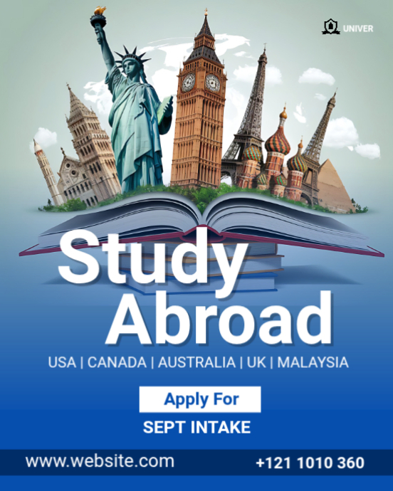 Study In Abroad Banner Ad Template | PosterMyWall