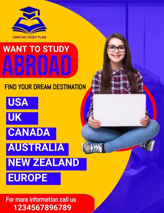 study in abroad flyer Template | PosterMyWall