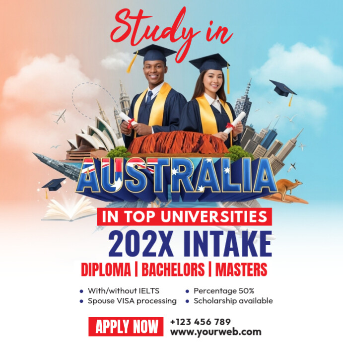 Study In Australia Ad Template | PosterMyWall
