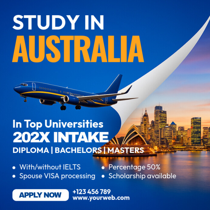 Study In Australia Ad Template | PosterMyWall