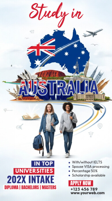 Study In Australia Ad Instagram Story Template | PosterMyWall