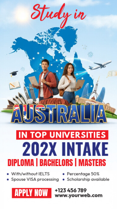 Study In Australia Ad Instagram Story Template | PosterMyWall