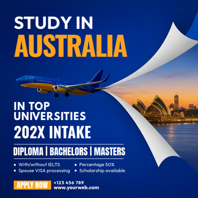 Copy of Study In Australia Ad Square (1:1) | PosterMyWall
