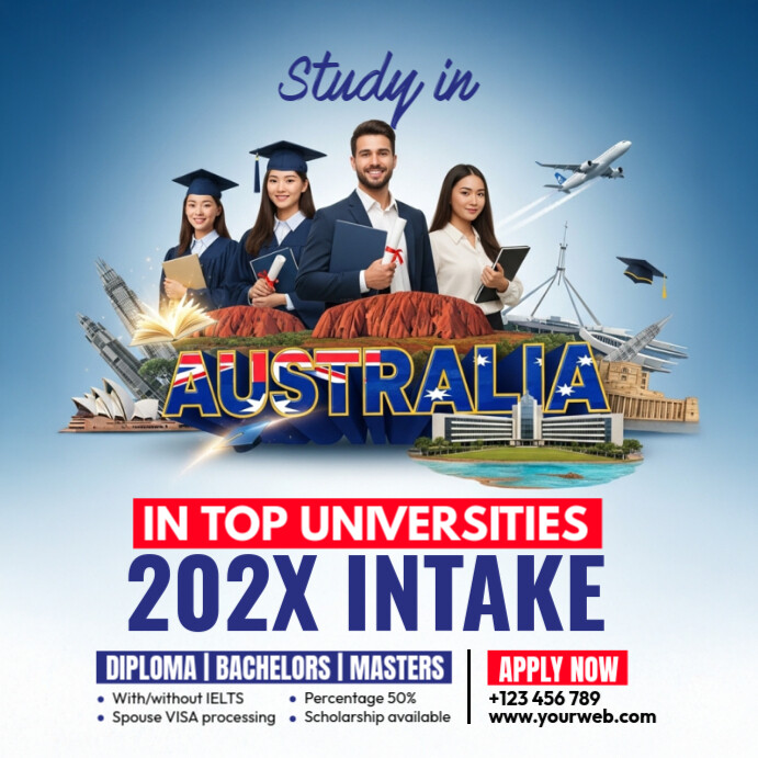 Study in Australia Template | PosterMyWall