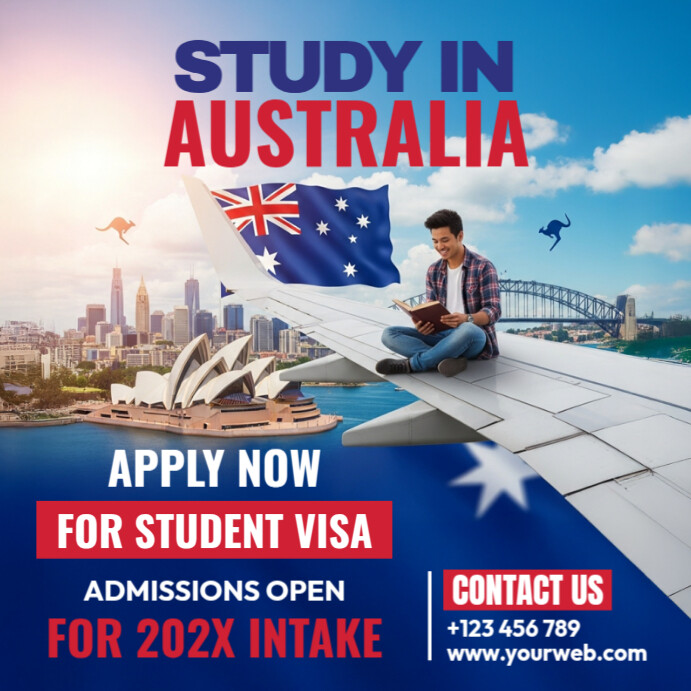 Copy of Study In Australia Square (1:1) | PosterMyWall