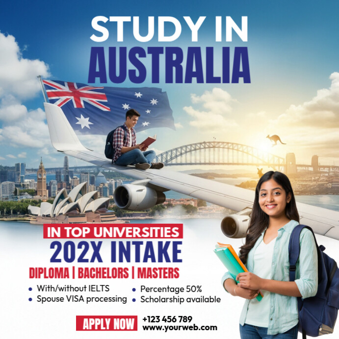 Copy of Study In Australia Square (1:1) | PosterMyWall