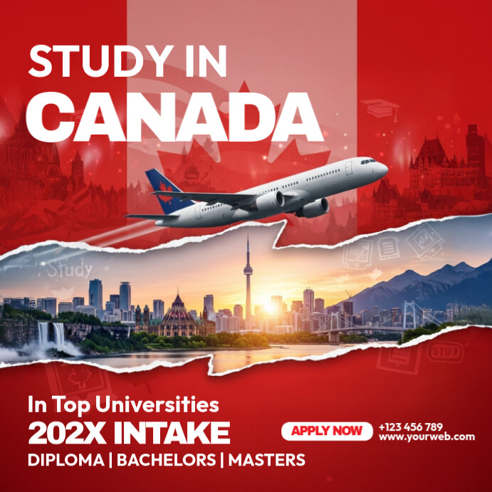 Study In Canada Ad Instagram Post Template | PosterMyWall
