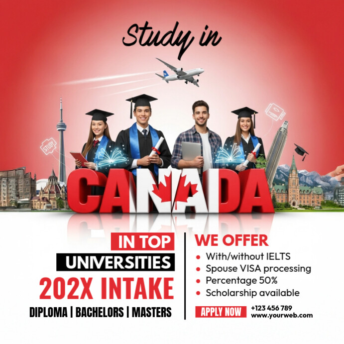 Study in Canada Template | PosterMyWall