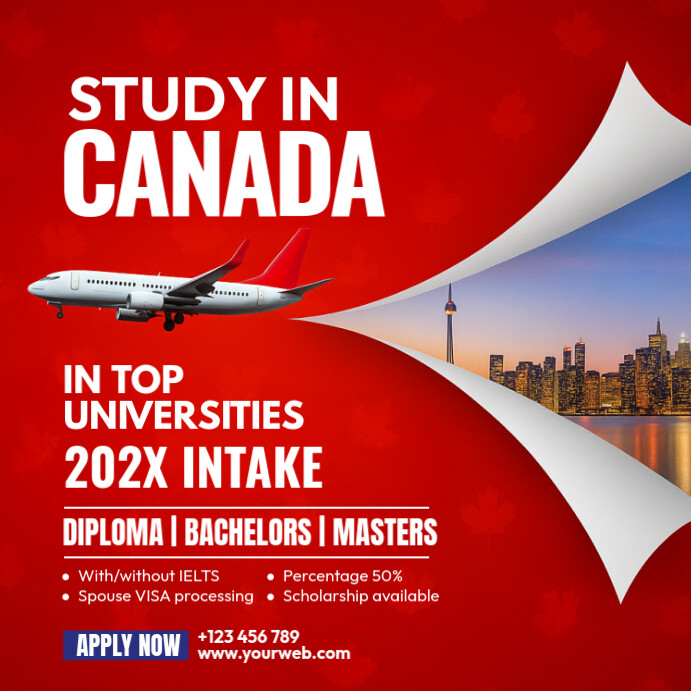 Study In Canada Instagram Post Template | PosterMyWall