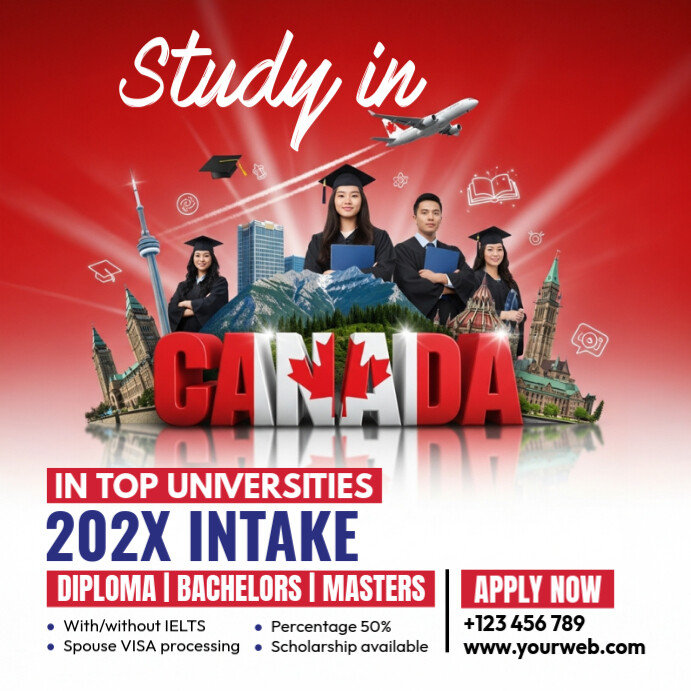 Study In Canada Instagram Post Template | PosterMyWall