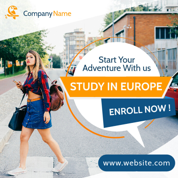 study in europe instgram post banner advertis Template | PosterMyWall