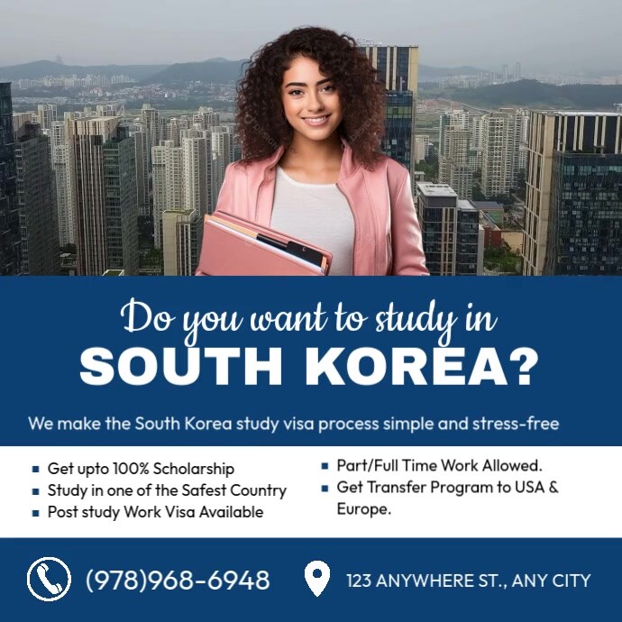Study in South Korea Template | PosterMyWall