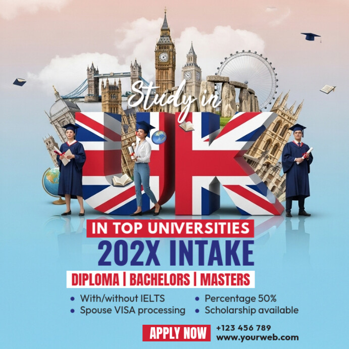 Study In Uk Ad Instagram Post Template | PosterMyWall