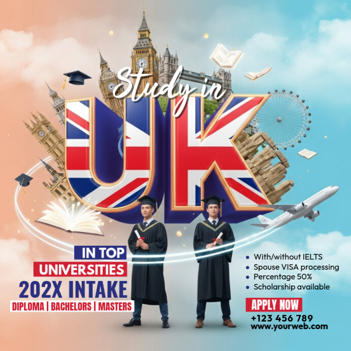 Study In Uk Instagram Post Template | PosterMyWall
