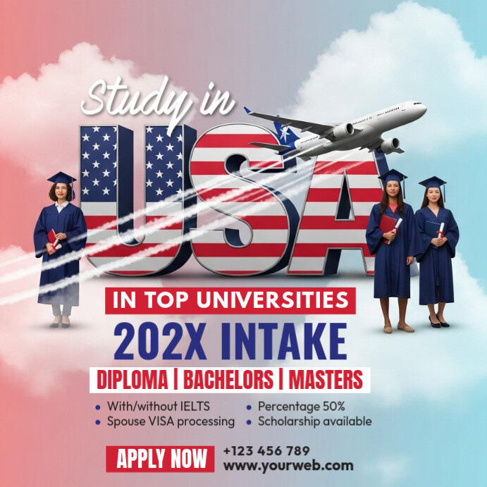 Study in USA Ad Template | PosterMyWall