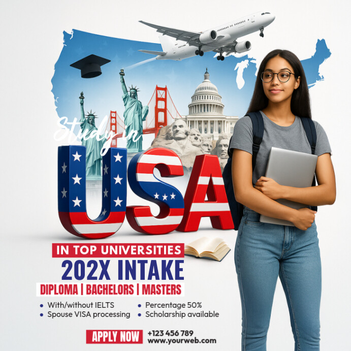 Study in USA Ad Template | PosterMyWall