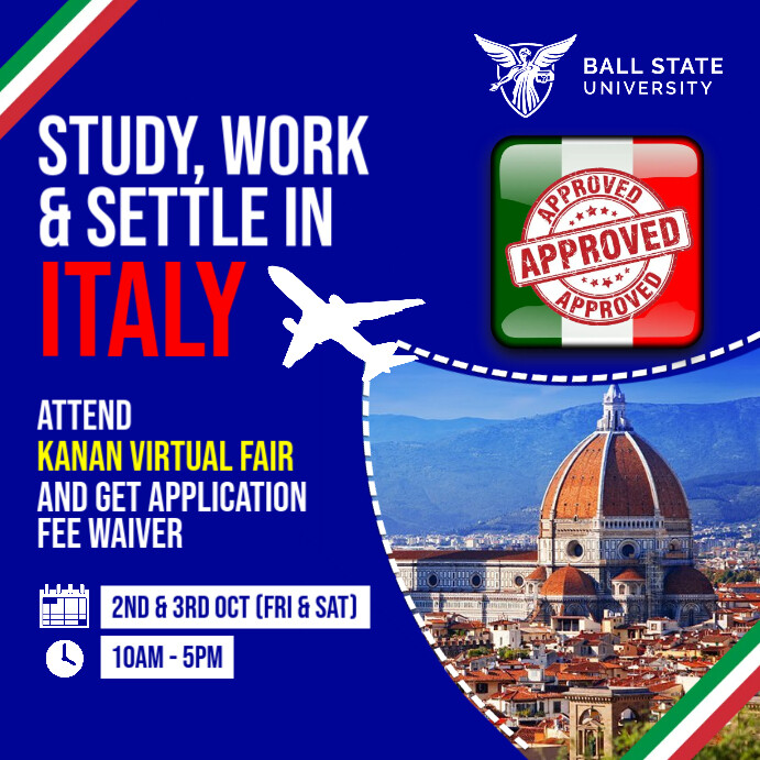 Copy of Study Italy Virtual Fair Template | PosterMyWall