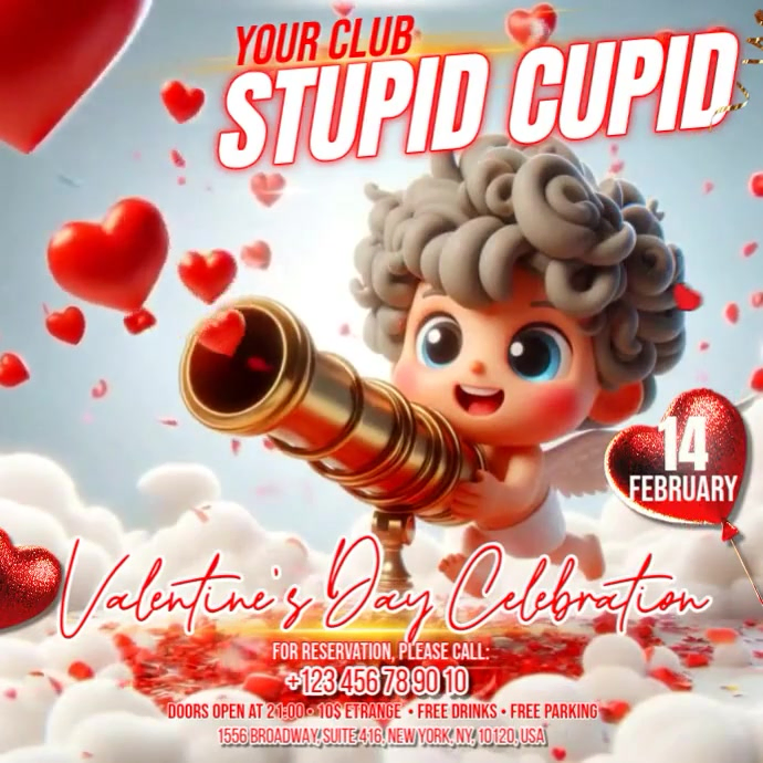 Stupid Cupid Valentine's Day Template | PosterMyWall