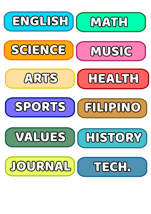 Copy of Subject Labels Template | PosterMyWall