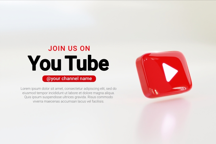 Subscribe Youtube Channel Presentation Banner Template | PosterMyWall