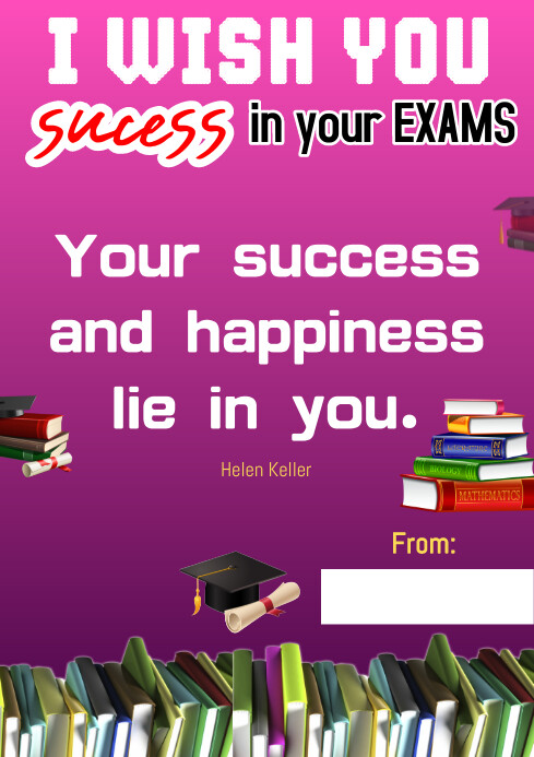 Plantilla de Success in Exams card design | PosterMyWall