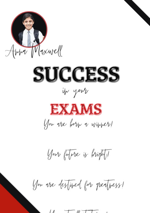 Copy of SUCCESS IN YOUR EXAM CARD FLYER | PosterMyWall