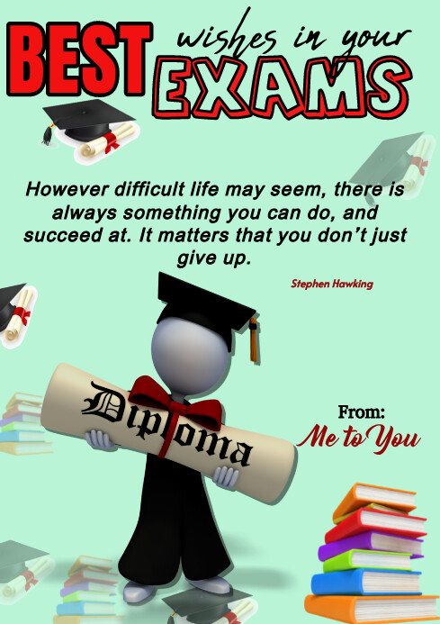 Plantilla de Success wishes in Exams Card Template | PosterMyWall