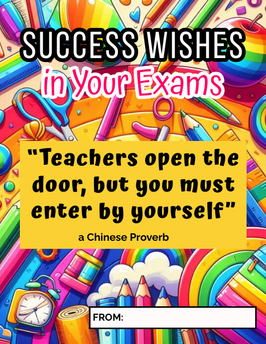 SUCCESS WISHES IN EXAMS CARD TEMPLATE | PosterMyWall