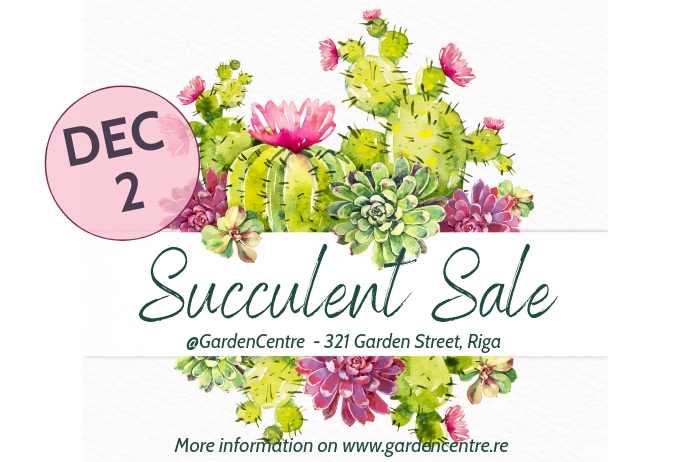 Plantilla de Succulent sale | PosterMyWall