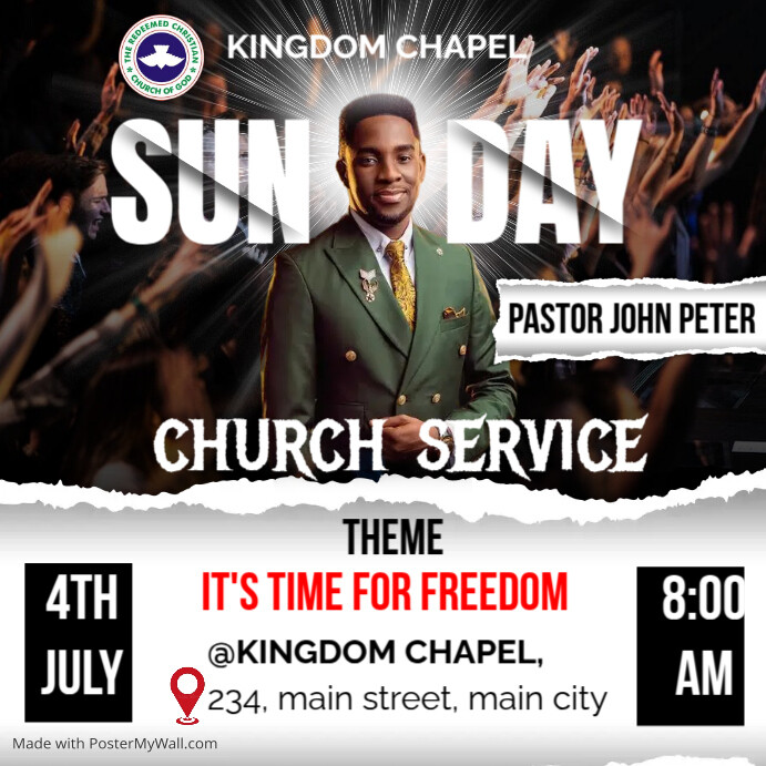 SUDAY SERVICE Template | PosterMyWall