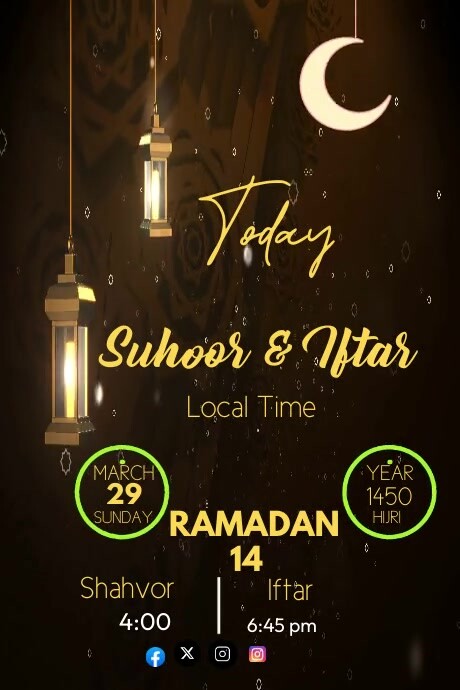 Suhoor and Iftar Template | PosterMyWall