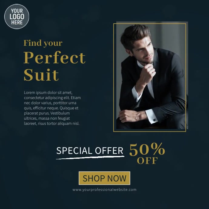 Suit Sale Video Ad Template | PosterMyWall
