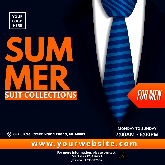 Suit Summer Boutique Flyer Design for Men Template | PosterMyWall