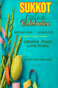 Sukkot festival flyer template | PosterMyWall