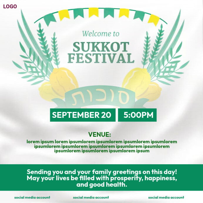 sukkot festival Template | PosterMyWall